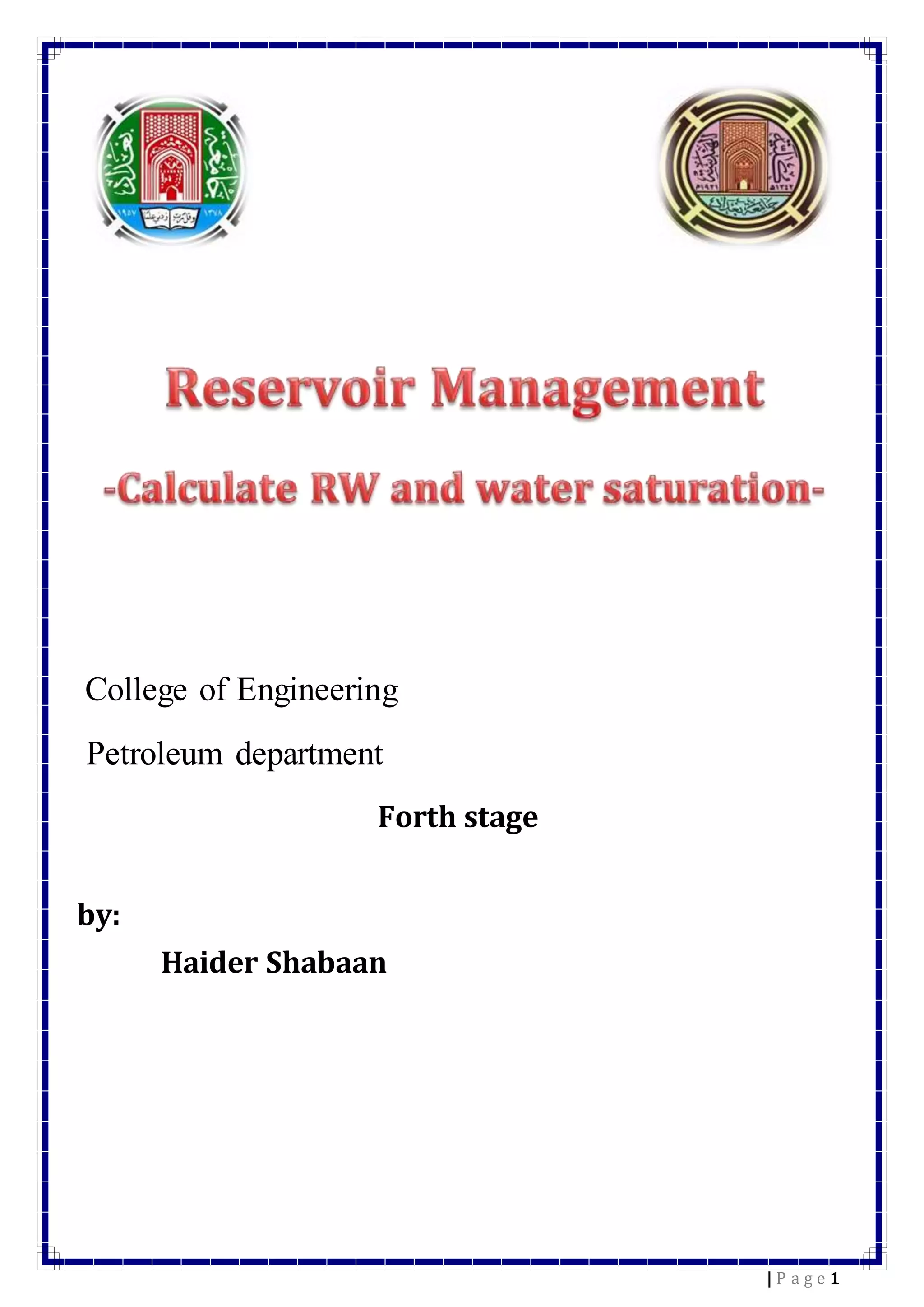 Calculating porosity and water saturation | DOCX