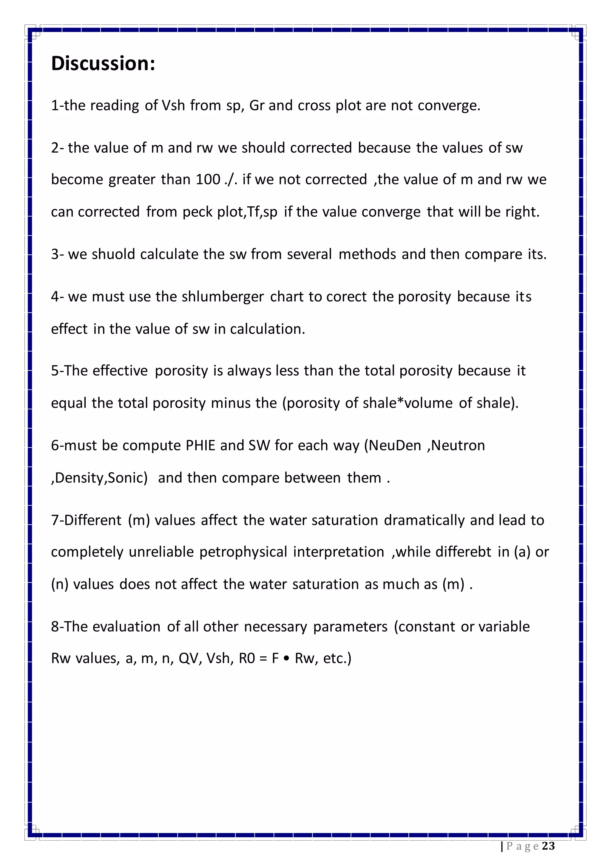 Calculating porosity and water saturation | DOCX
