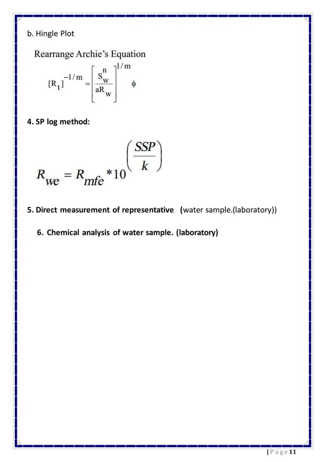 Calculating porosity and water saturation | DOCX | Chemistry | Science