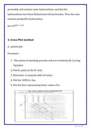 Calculating porosity and water saturation | DOCX