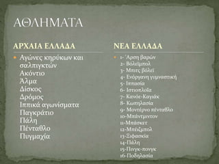 διαφορές ανάμεσα στους ολυμπιακούς αγώνες της αρχαίας ελλάδας | PPTX