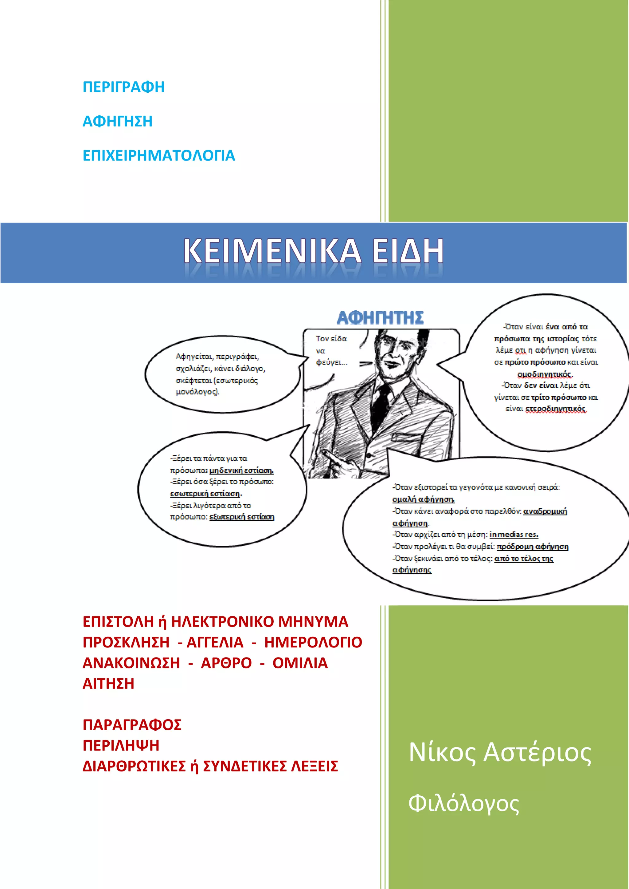 περιγραφη αφηγηση-επιχειρηματολογια-επιστολη-προσκληση-αγγελια ...