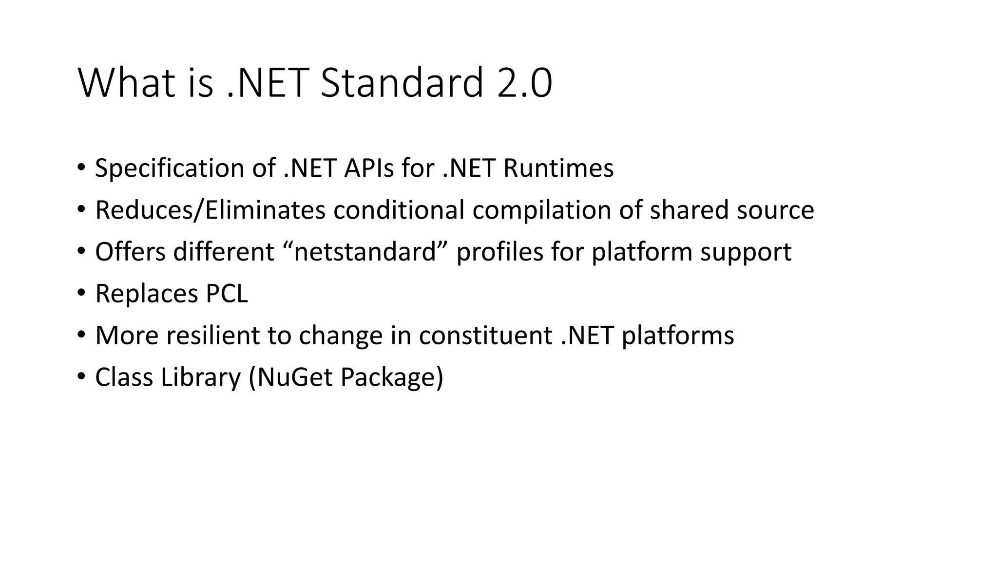 .Net standard 2.0 | PPT