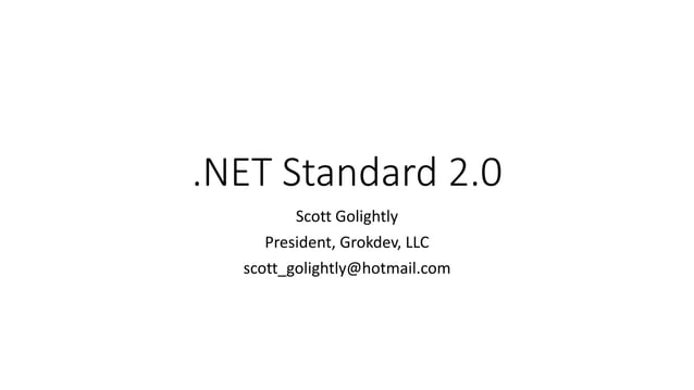 .Net standard 2.0 | PPT