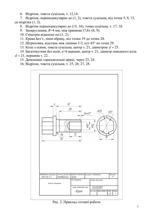 приклад виконання кресленика деталі типу “тіло обертання” | PDF