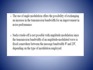 Angle modulation: FM & PM & Spectrum of Angle modulation wave | PPTX