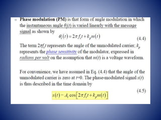 Angle modulation: FM & PM & Spectrum of Angle modulation wave | PPTX
