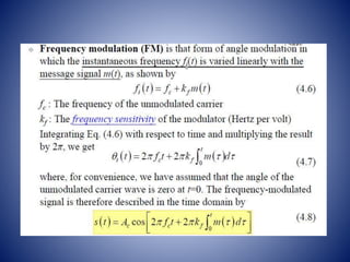 Angle modulation: FM & PM & Spectrum of Angle modulation wave | PPTX