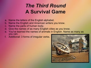 Інтелектуальна гра для учнів 9-х класів “Around the English-Speaking ...