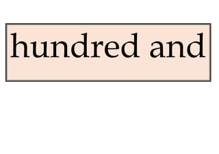 ...Hundred and... | PPT