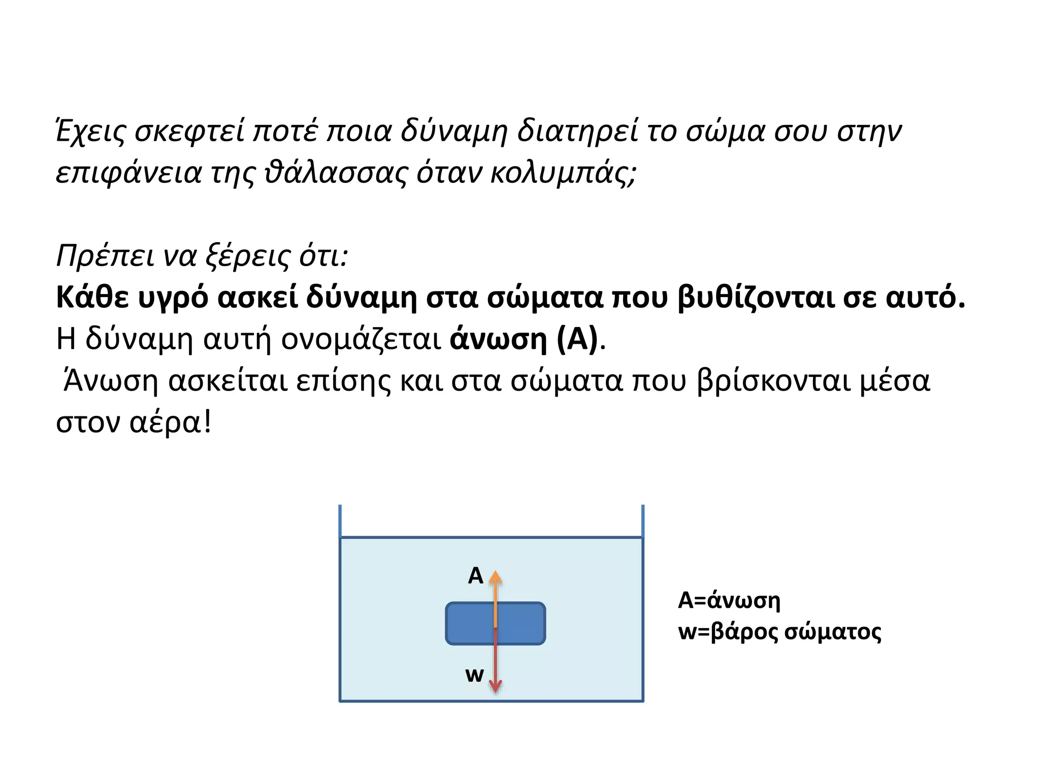ΑΝΩΣΗ - ΑΡΧΗ ΤΟΥ ΑΡΧΙΜΗΔΗ (ppt) | PPTX