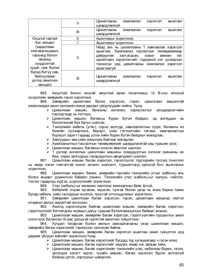 Цахилгаан байгууламжийн ашиглалтын үед мөрдөх аюулгүй ажиллагааны дүр…