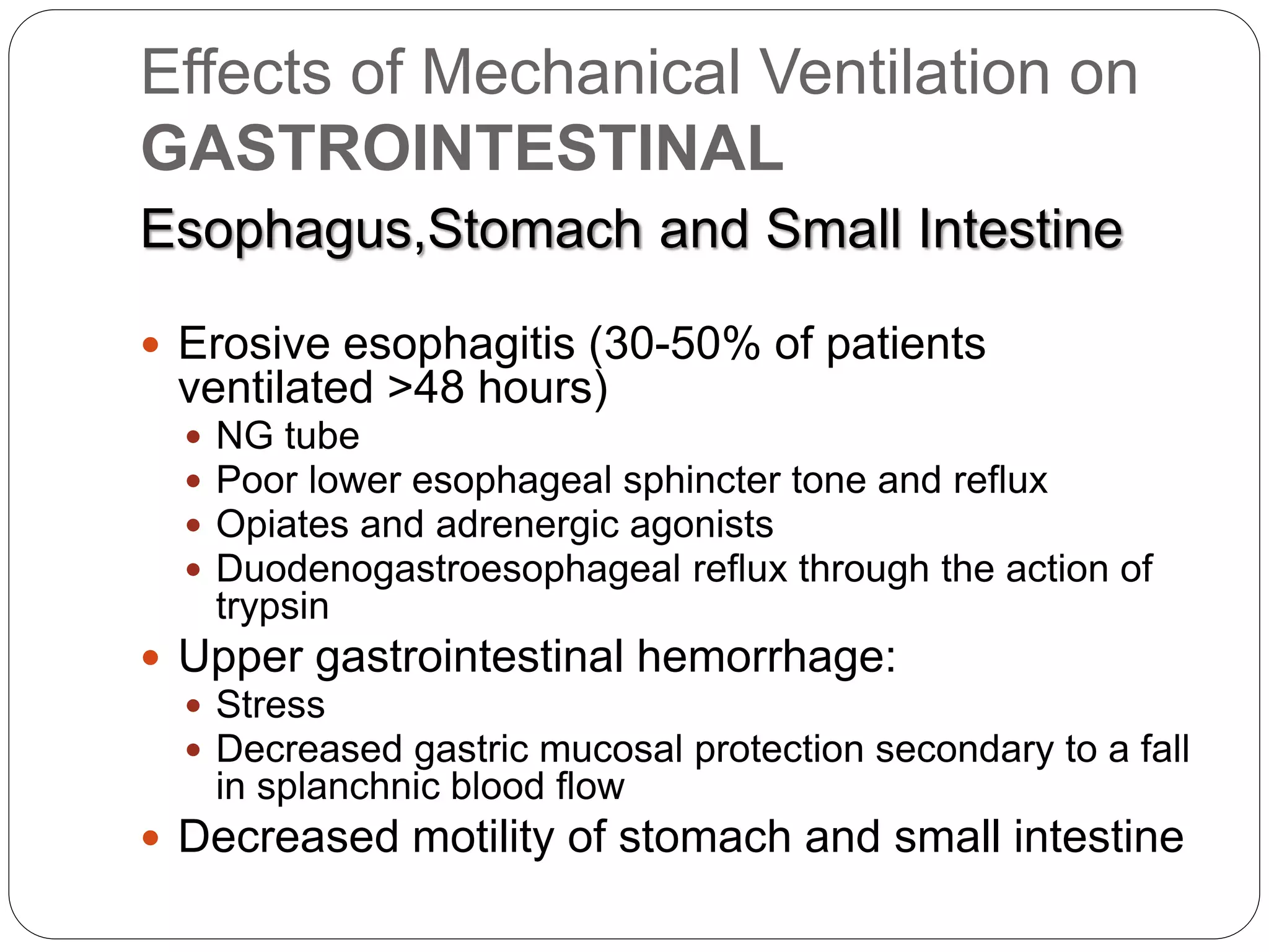 Effects of Mechanical Ventilation on PATIENT BODY | PPTX