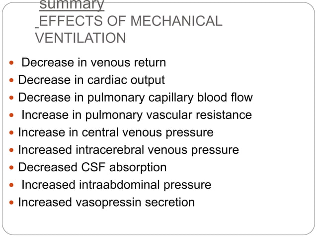 Effects of Mechanical Ventilation on PATIENT BODY | PPTX | Heart and Cardiovascular Diseases ...