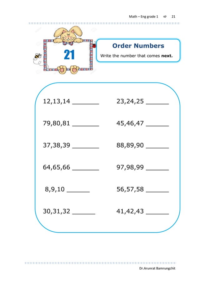 Math-Eng grade 1 | PDF | Homework and Study | Education