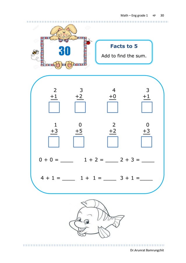 Math-Eng grade 1 | PDF | Homework and Study | Education