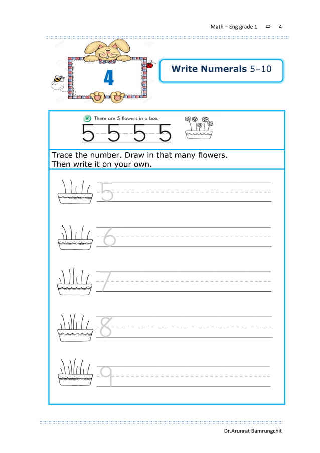 Math-Eng grade 1 | PDF | Homework and Study | Education