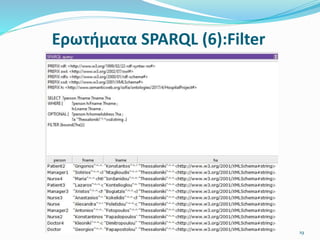 Modeling Hospital Information System with OWL and quering with SPARQL (Greek Language) | PPTX