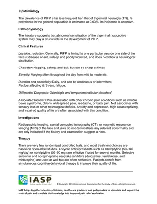 אבחון וטיפול בכאב פנים מתמיד ממקור לא ידוע | PDF