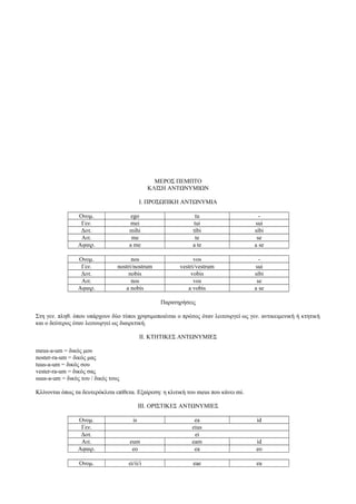 Γραμματική της Λατινικής | DOC