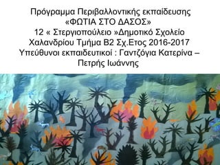 πρόγραμμα περιβαλλοντικής εκπαίδευσης «φωτια στο δασος» | PPT