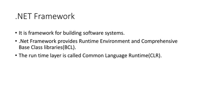 .Net framework | PPT