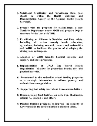 تقرير ورشة التغذية وسلامة الغذاء | PDF