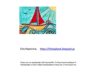 Η ΠΑΡΑΓΡΑΦΟΣ-ΔΟΜΗ ΚΑΙ ΤΡΟΠΟΙ ΑΝΑΠΤΥΞΗΣ ΠΑΡΑΓΡΑΦΟΥ ,ΓΛΩΣΣΑ Β΄ΓΥΜΝΑΣΙΟΥ ...