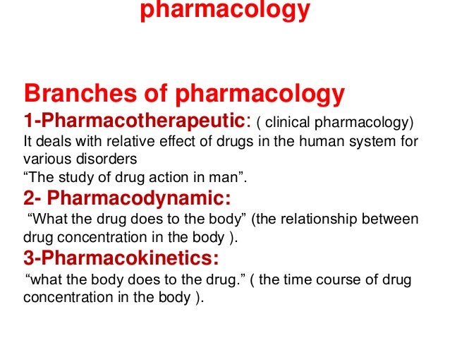 Pharmacology Definition