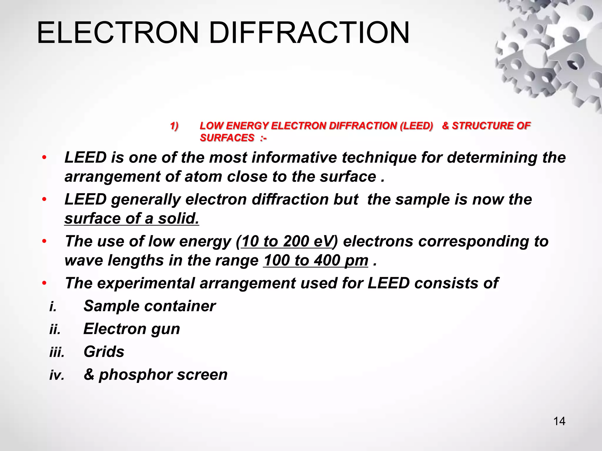 .Electron diffraction for m.sc, student complete unit | PPTX