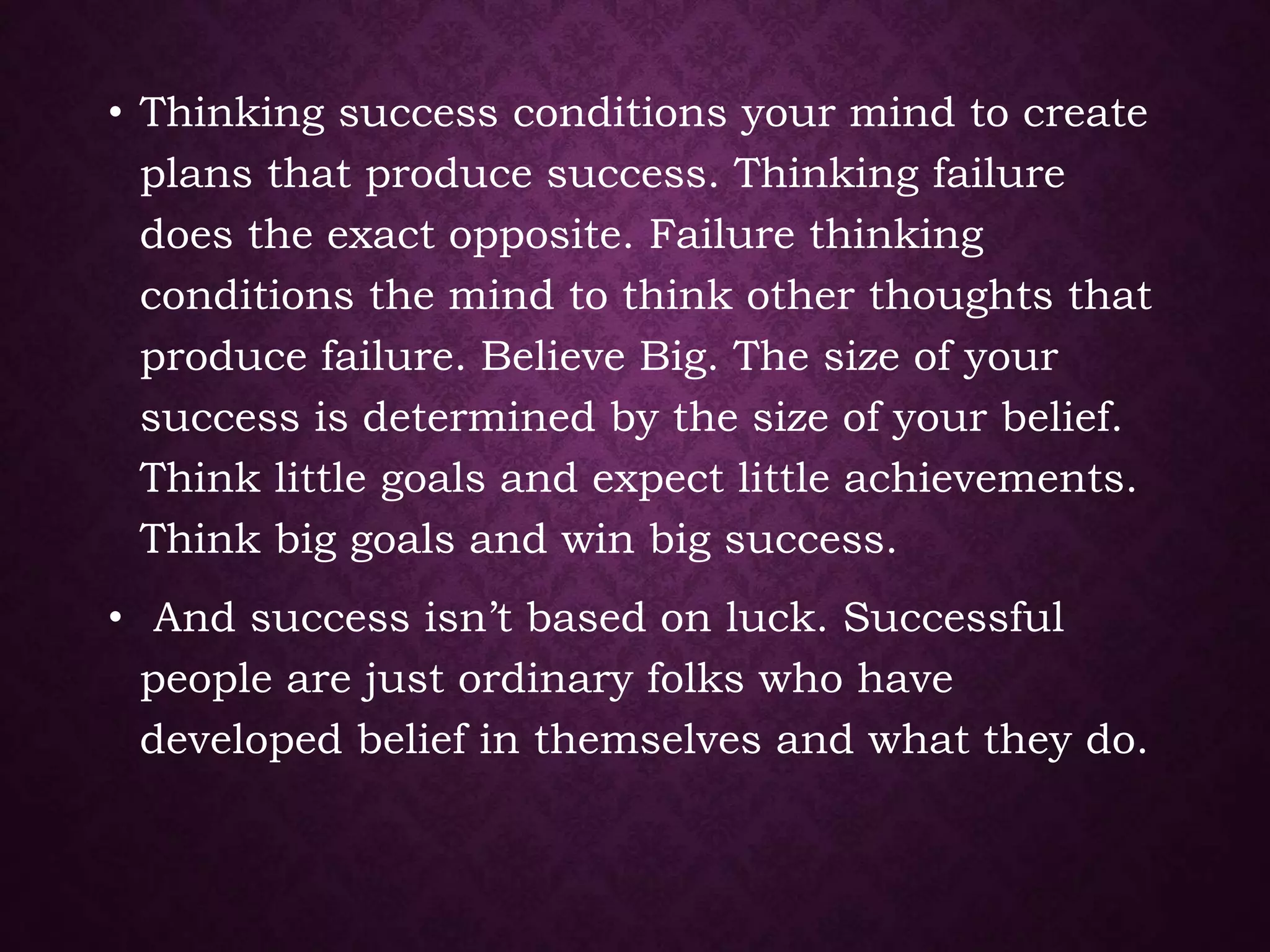 the magic of thinking big book review | PPTX | Career Advice | Careers