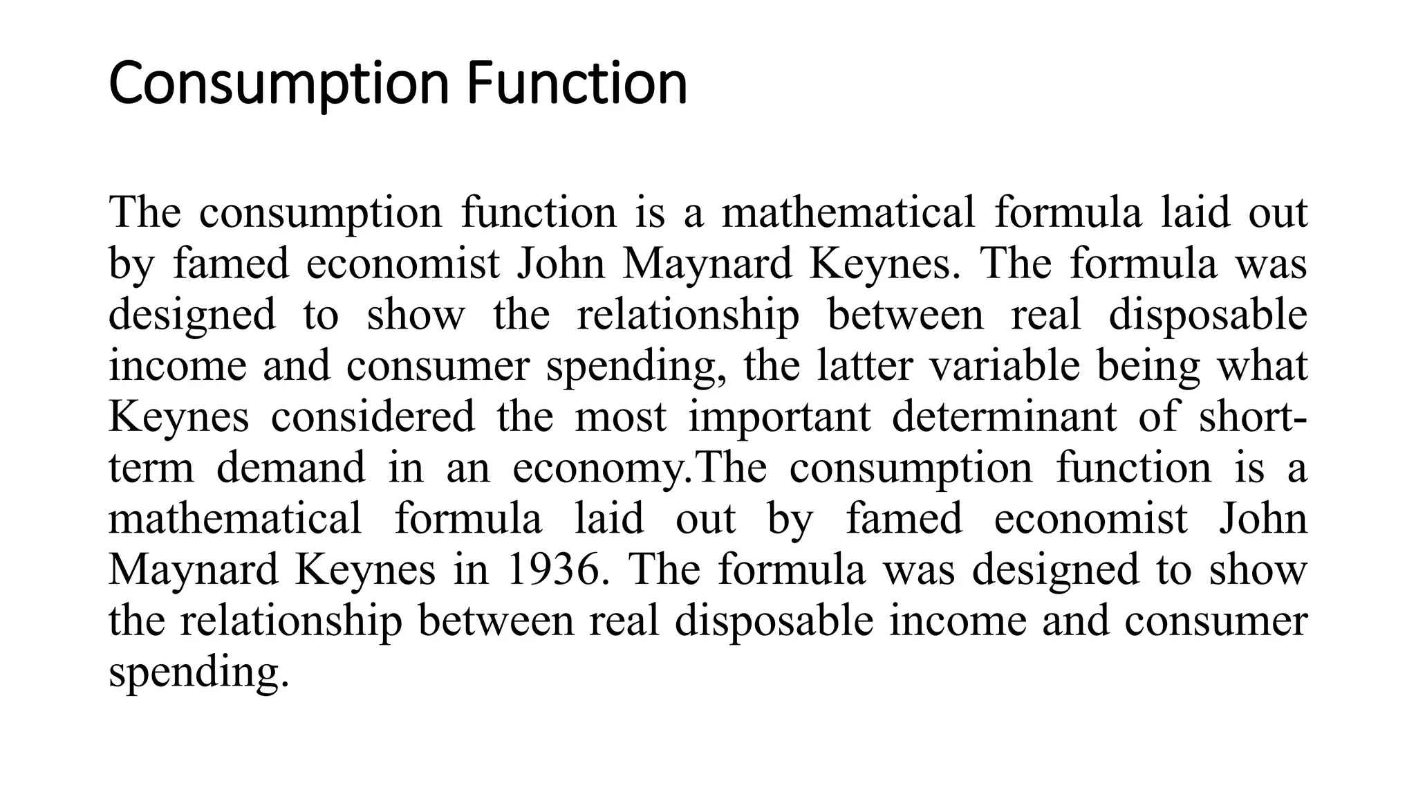 Consumption Function Assignment of Macroeconomic | PPTX