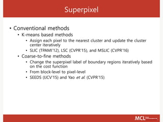 Contour-Constrained Superpixels for Image and Video Processing | PPT