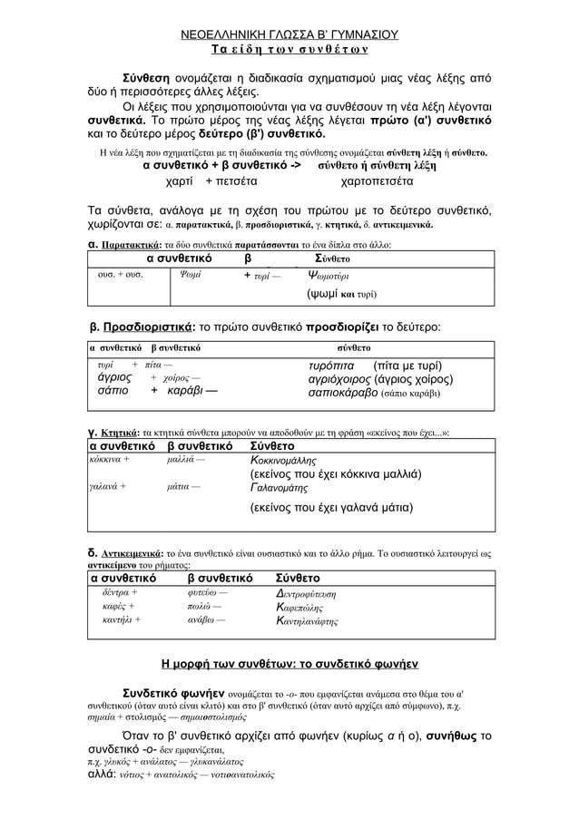 τα ειδη των συνθετων | PDF