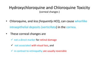 Hydroxychloroquine retinopathy screening guidelines | PPTX