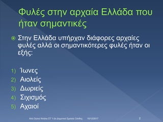 Αρχαιες φυλες στην Ελλαδα | PPTX