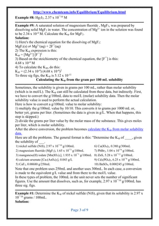 مسائل على حاصل الإذابة | PDF