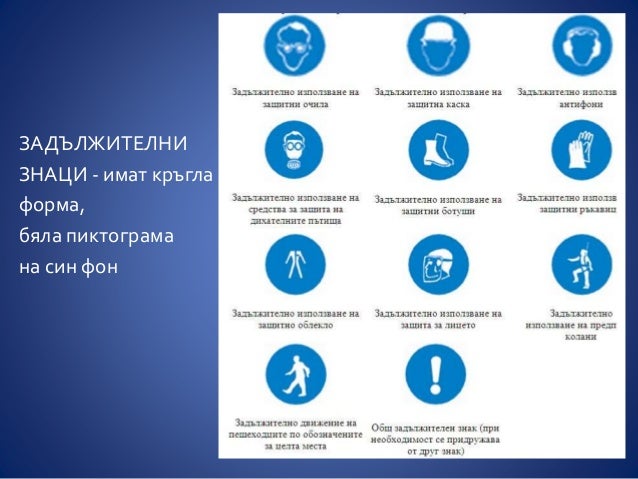 Знаци и сигнали за безопасност и здраве при работа