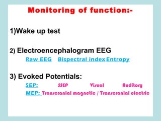 Advances in neuro anesthesia monitoring | PPT
