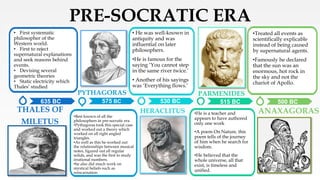 PRE SOCRATIC PHILOSOPHERS BY ALEJANDRO BSIT | PPTX | Physics | Science