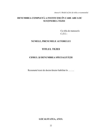 .Cerințe pentru redactarea tezei de doctorat 2019 | PDF