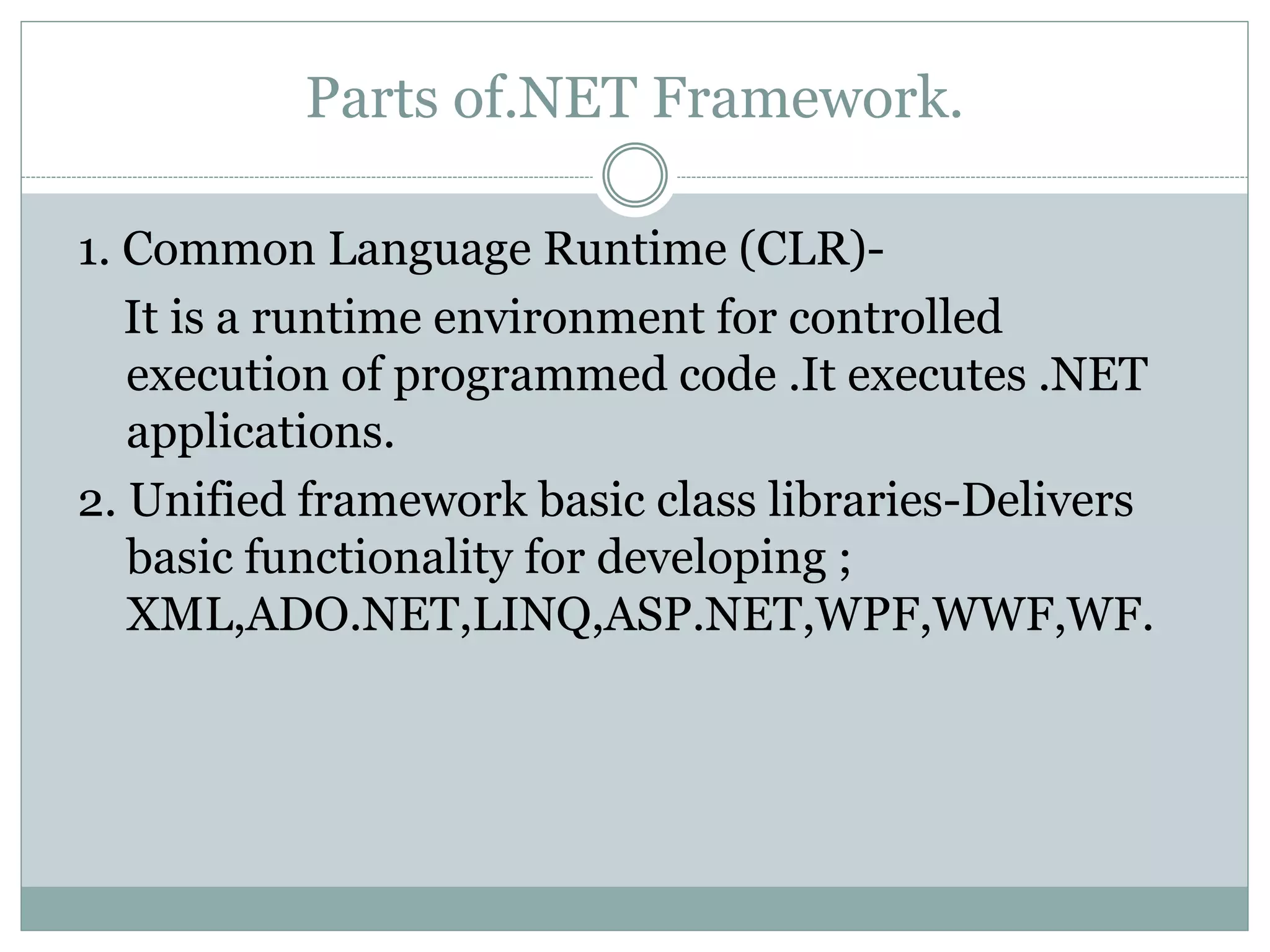 .Net framework | PPTX