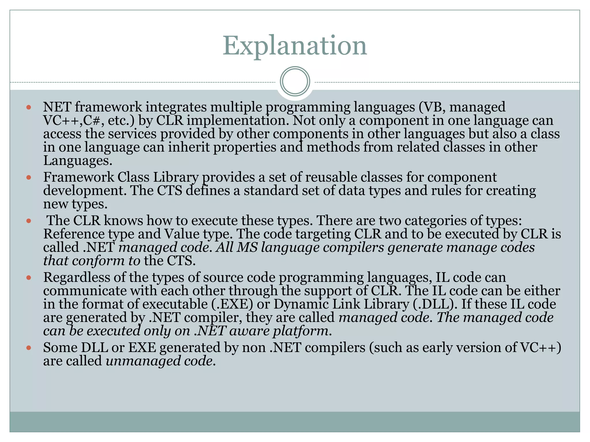 .Net framework | PPT