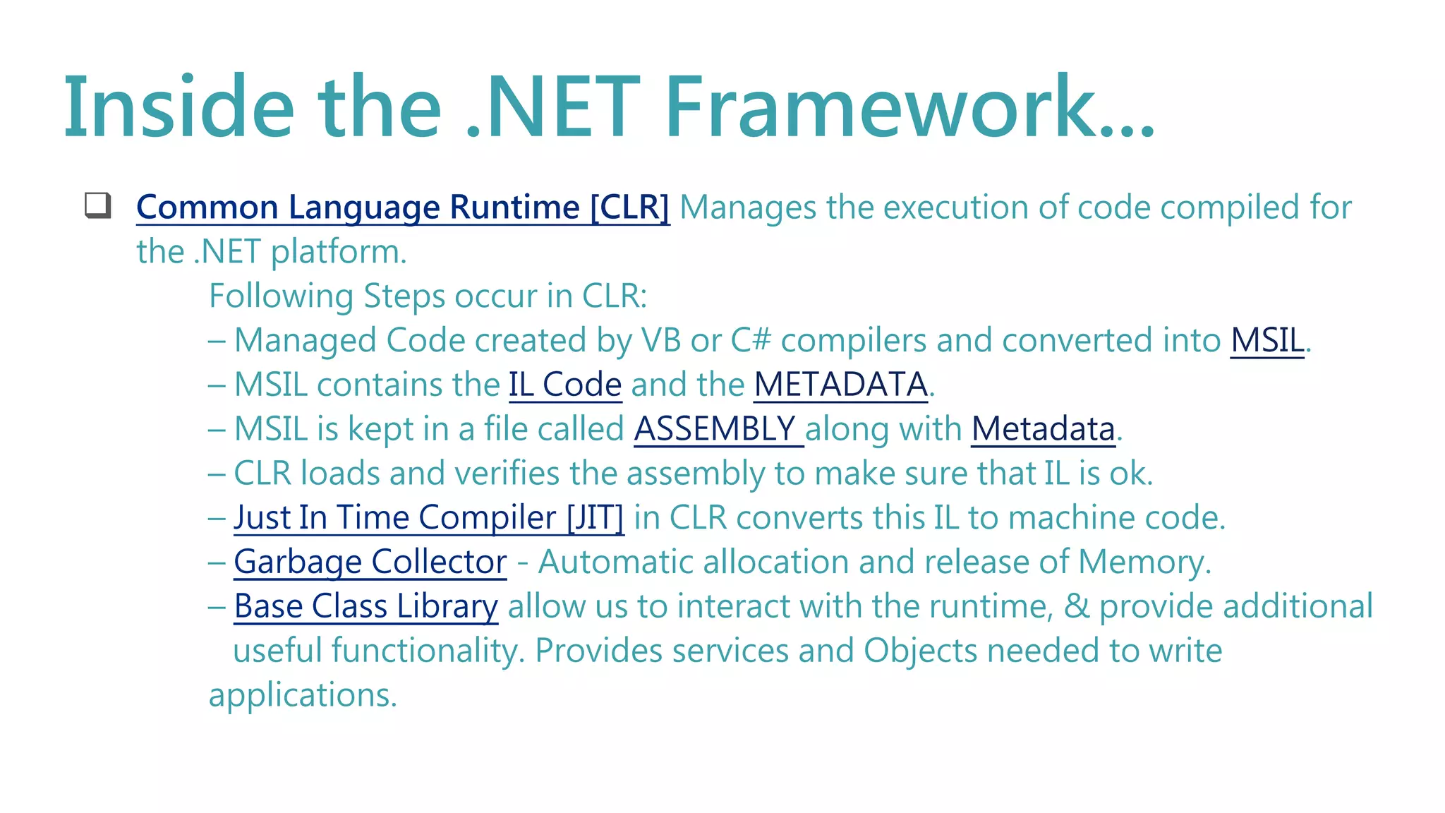 .Net Architecture and Performance Tuning | PPTX .Net Architecture and Performance Tuning | PPTX