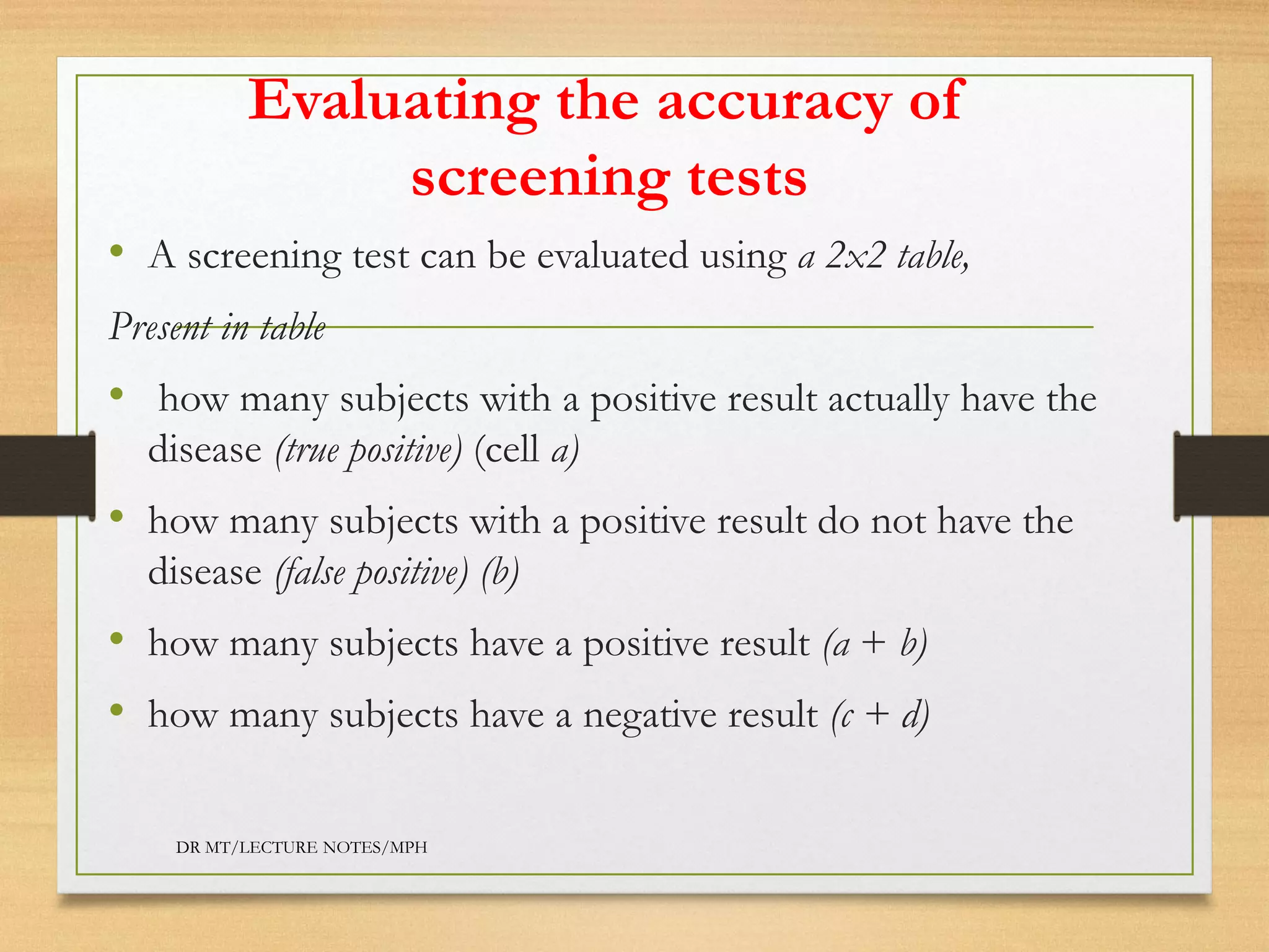 .Screening tests | PPT
