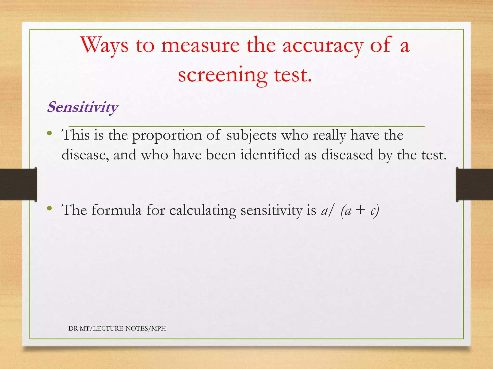 .Screening tests | PPT | Free Download