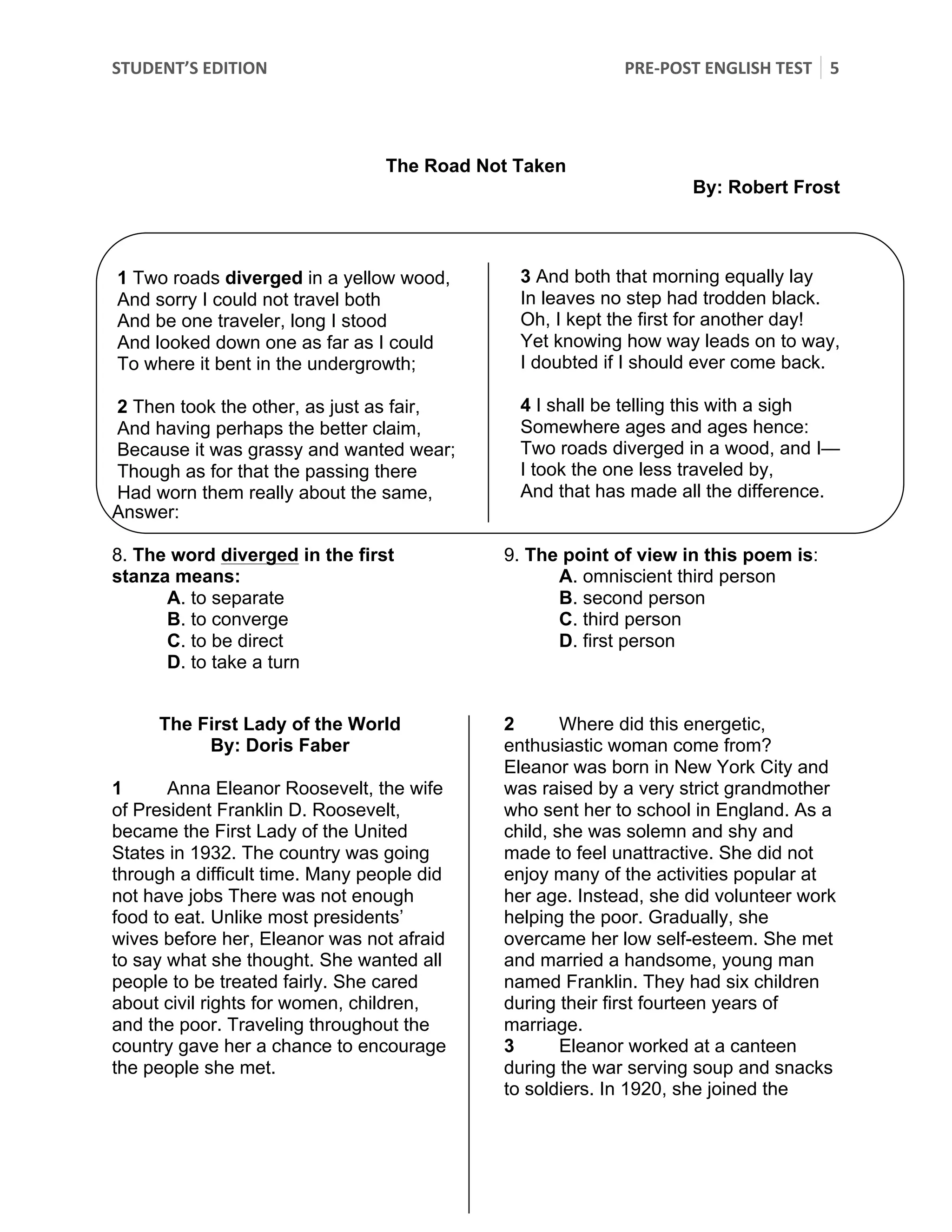 Pre post 8-th student_s edition (2) | PDF