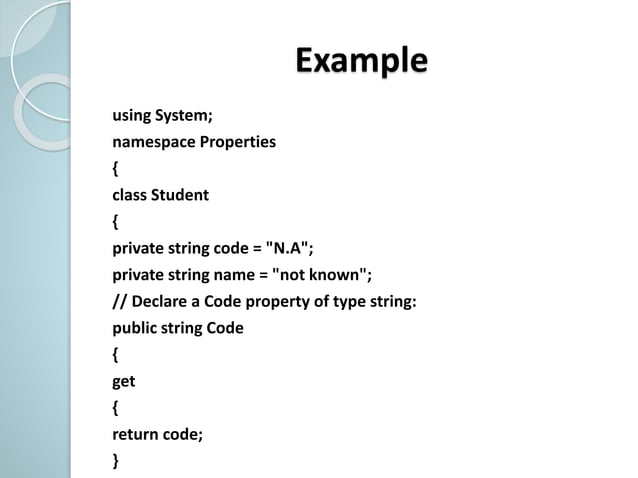 Properties And Indexers Pptx Programming Languages Computing