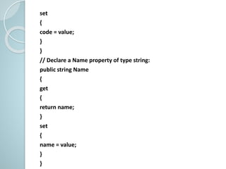 Properties and Indexers | PPTX | Programming Languages | Computing