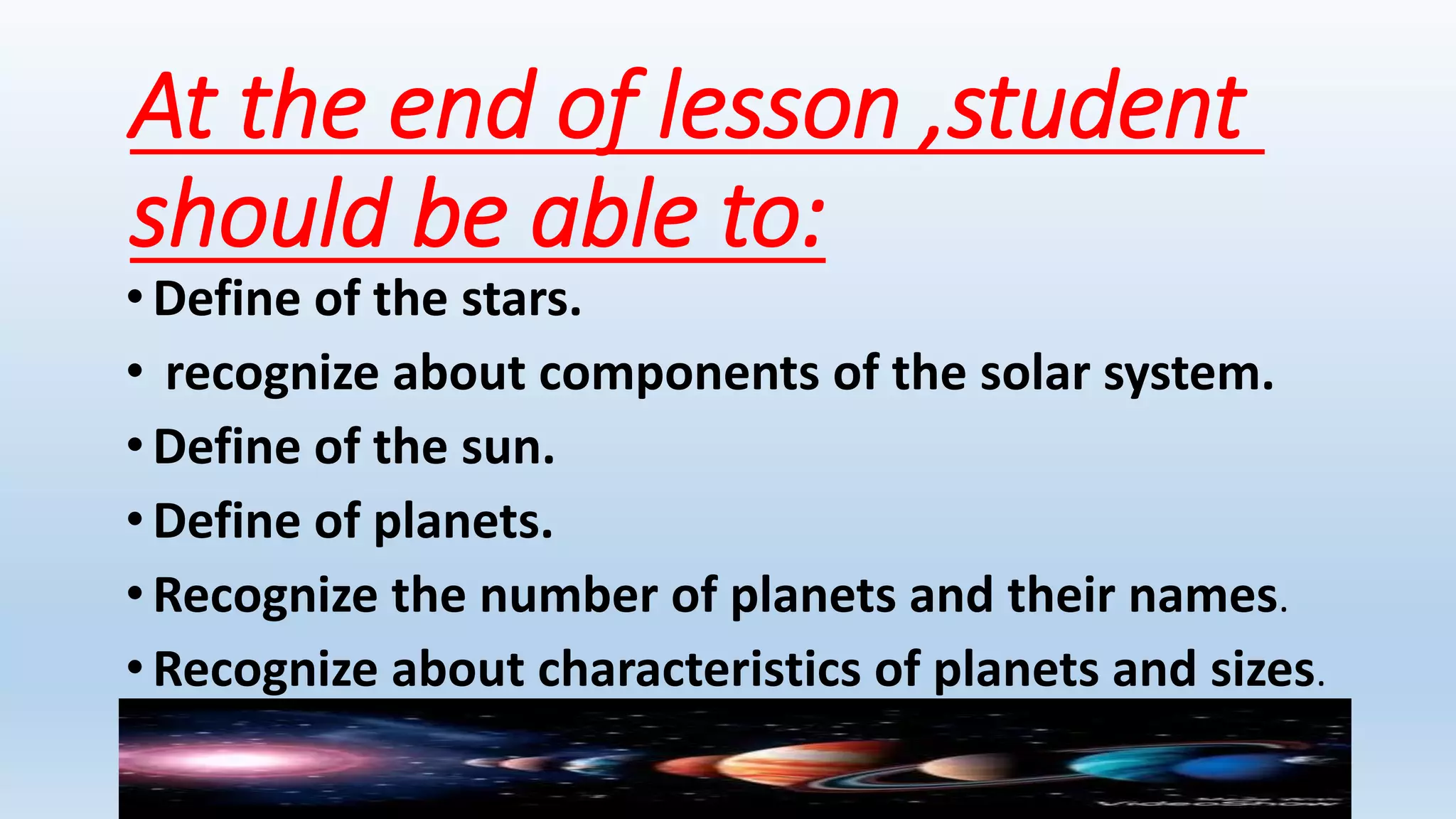 lesson about stars and planets | PPT